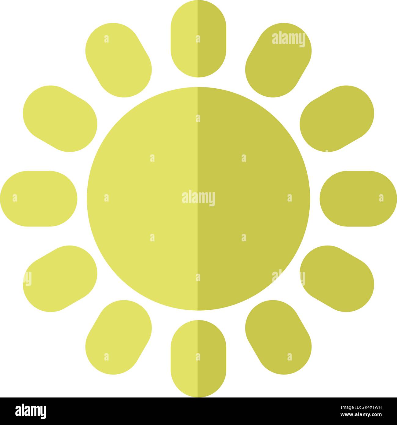 Yellow sun, illustration, vector on a white background Stock Vector ...