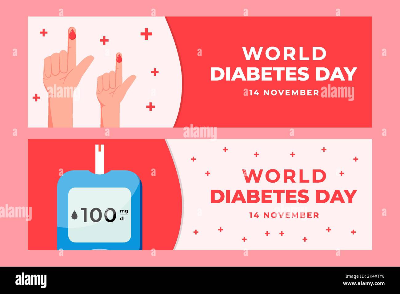 World Diabetes Day Horizontal Banner Set Stock Vector Image And Art Alamy
