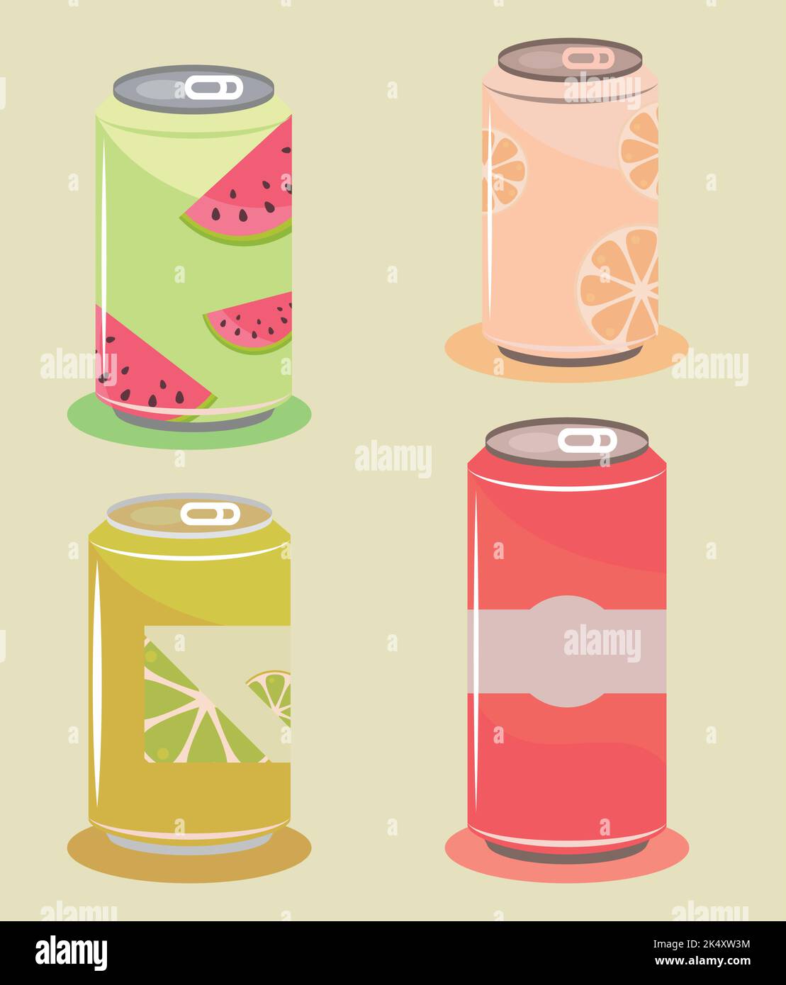 set of beverages cans Stock Vector Image & Art - Alamy