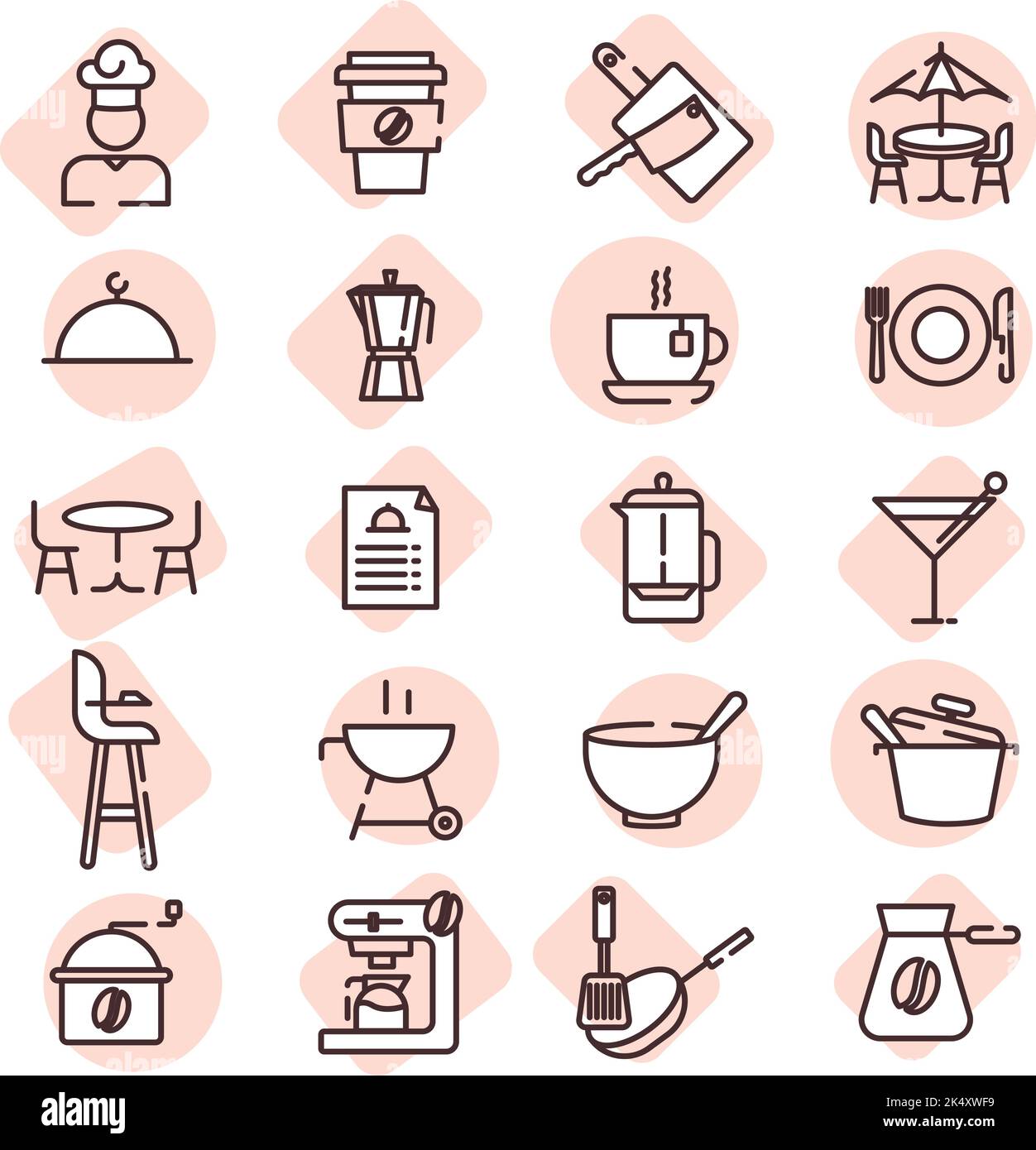 Food elements vector vectors Cut Out Stock Images & Pictures - Alamy