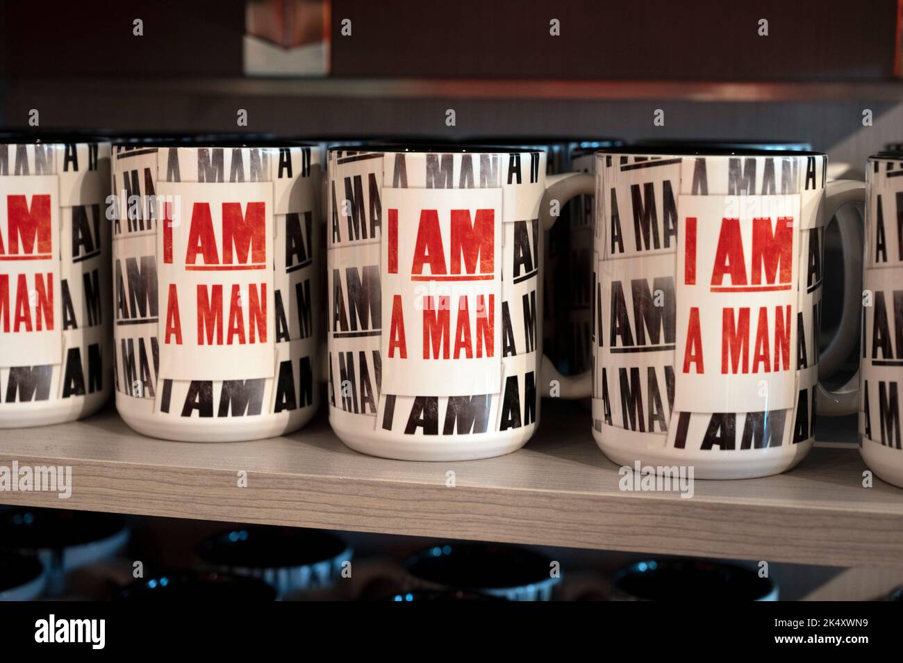 Atlanta, GA, USA. 4th Oct, 2022. Coffee mugs emblazoned with I AM a Man ...
