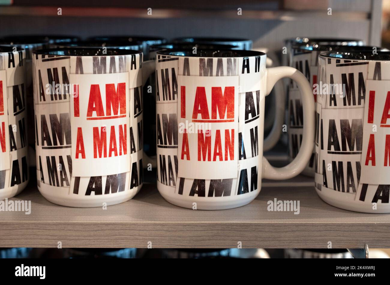 Atlanta, GA, USA. 4th Oct, 2022. Coffee mugs emblazoned with I AM a Man ...