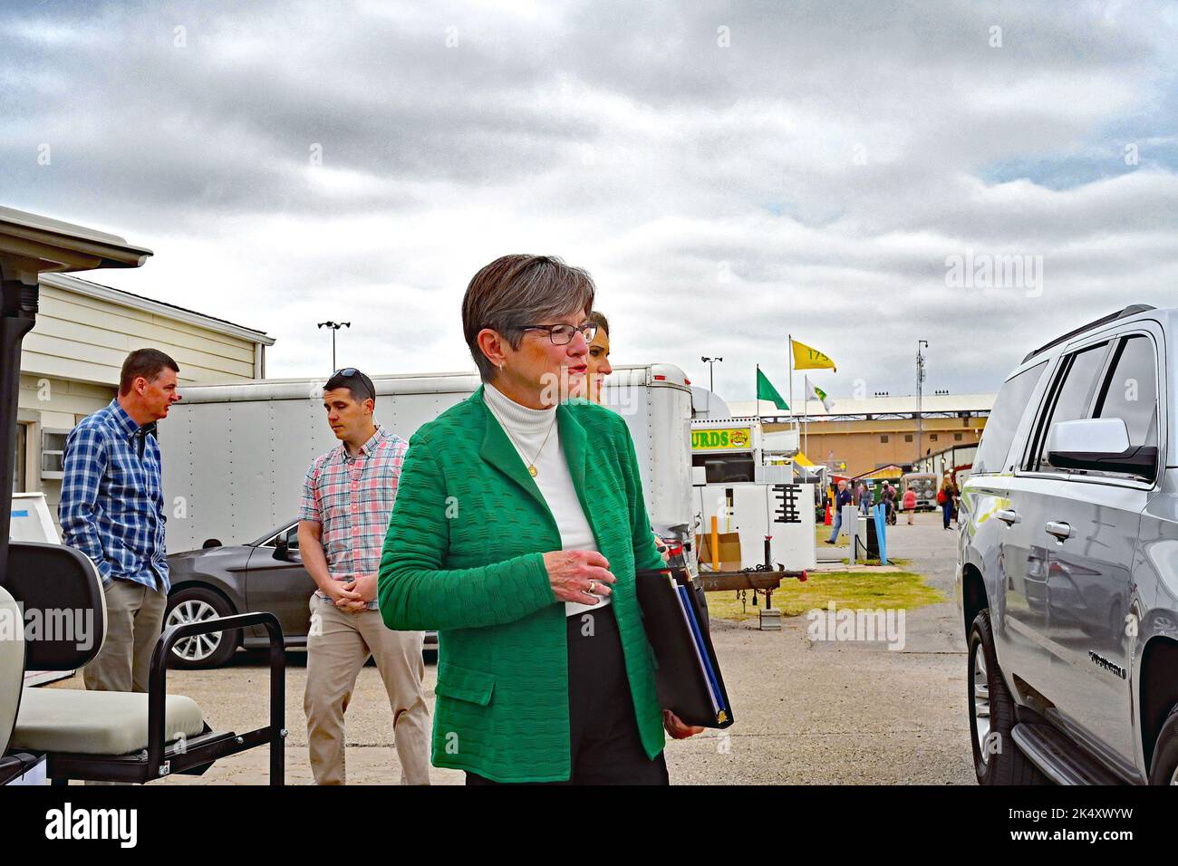HUTCHINSON, KANSAS - SEPTEMBER 10. 2022 Kansas Governor Laura Kelly ...