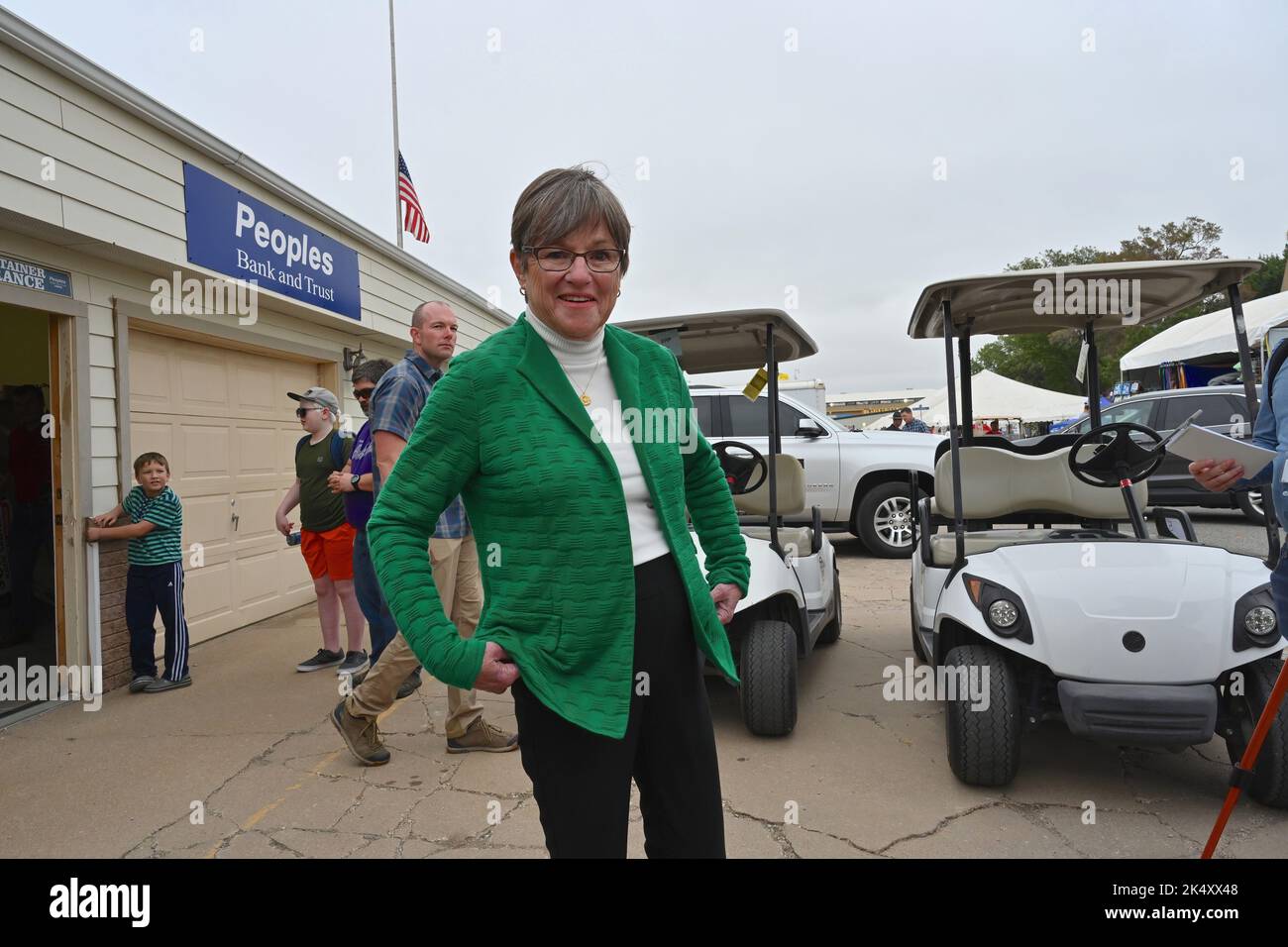 HUTCHINSON, KANSAS - SEPTEMBER 10. 2022 Kansas Governor Laura Kelly ...