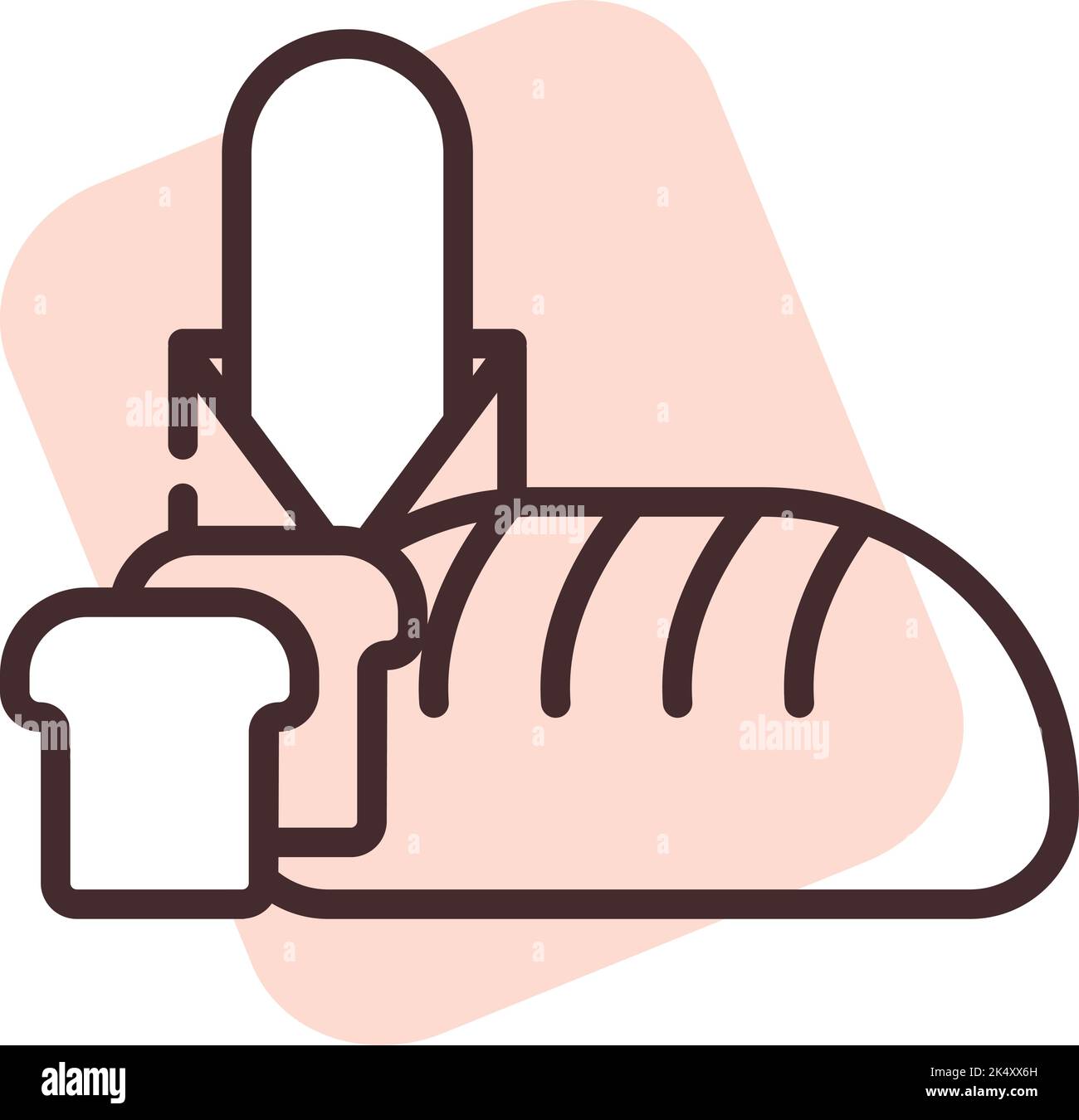 Restaurant bread, illustration, vector on a white background Stock ...