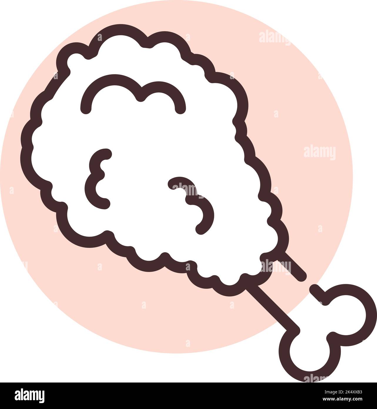 Restaurant fried chicken drum, illustration, vector on a white ...