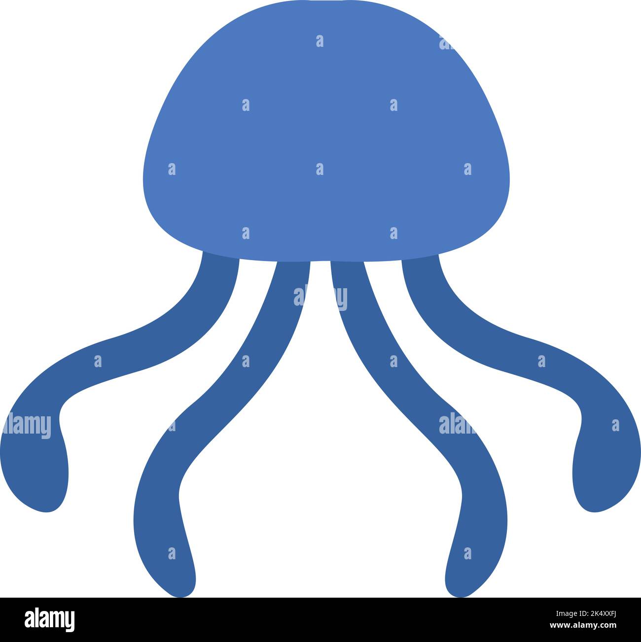 Poisonous blue jellyfish, illustration, vector on a white background ...