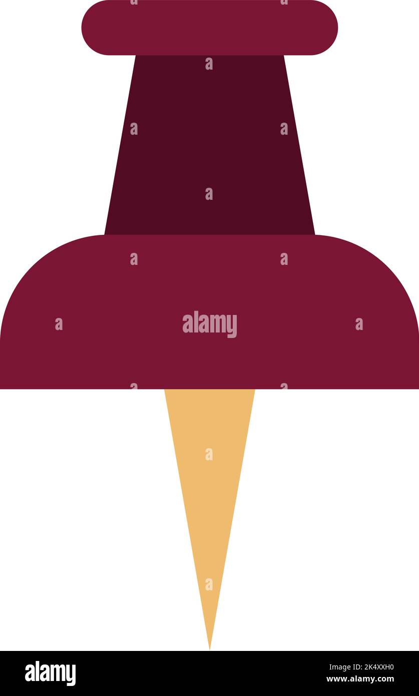 Red school pin, illustration, vector on a white background Stock Vector ...