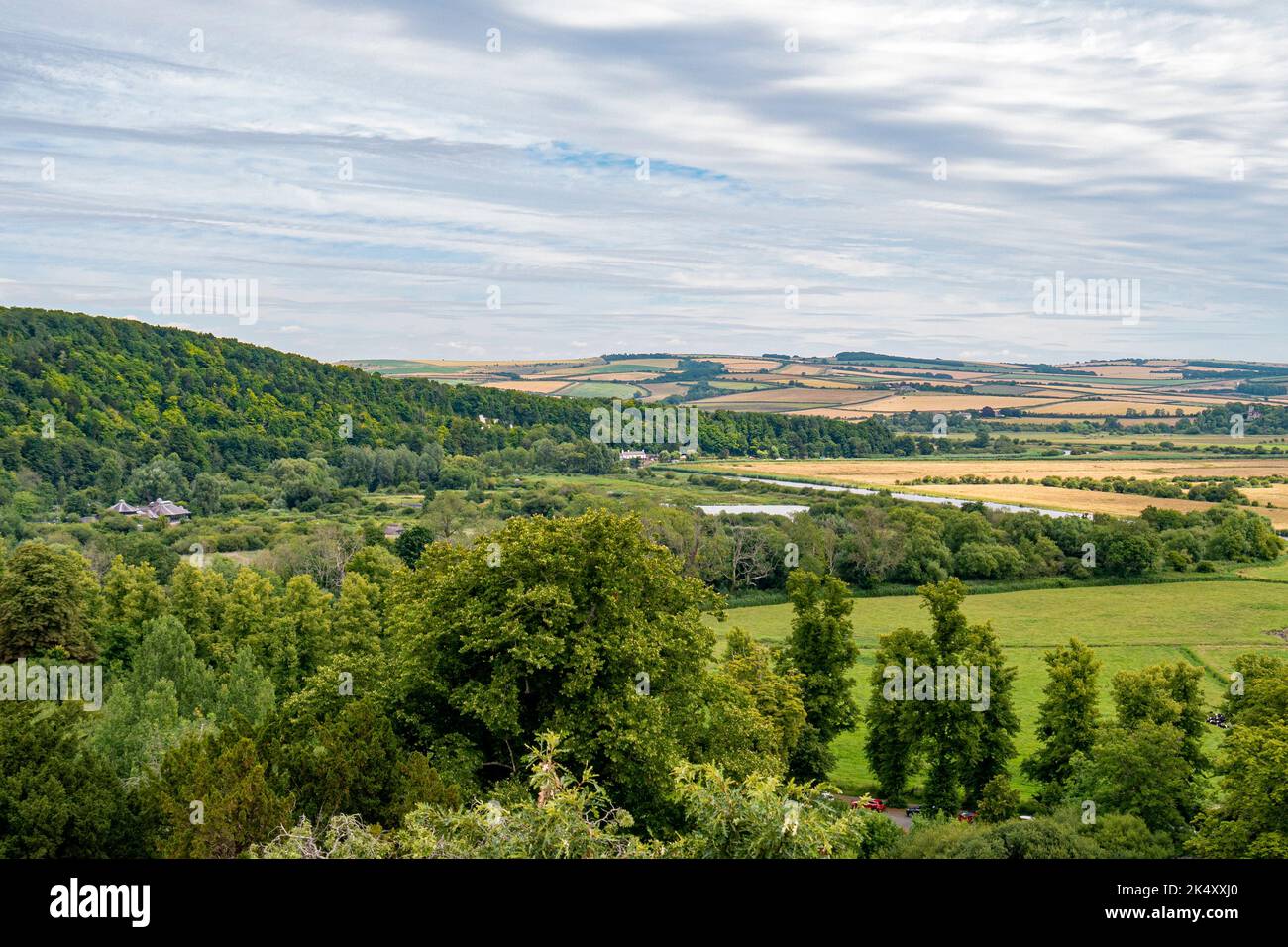 Looking over the Rivre Arun / Arun flood plain with the South Downs in ...