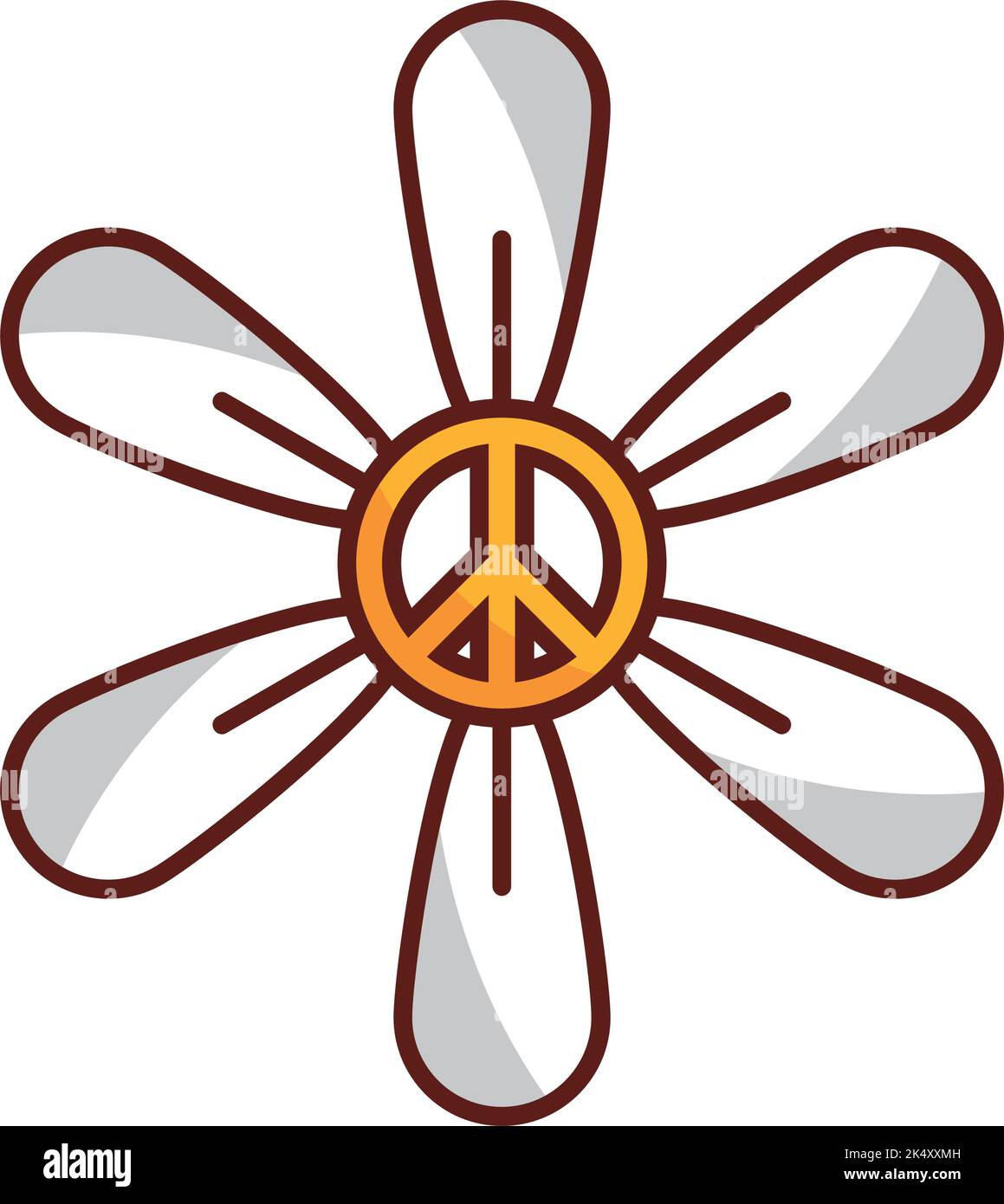 peace flower cartoon retro Stock Vector Image & Art - Alamy