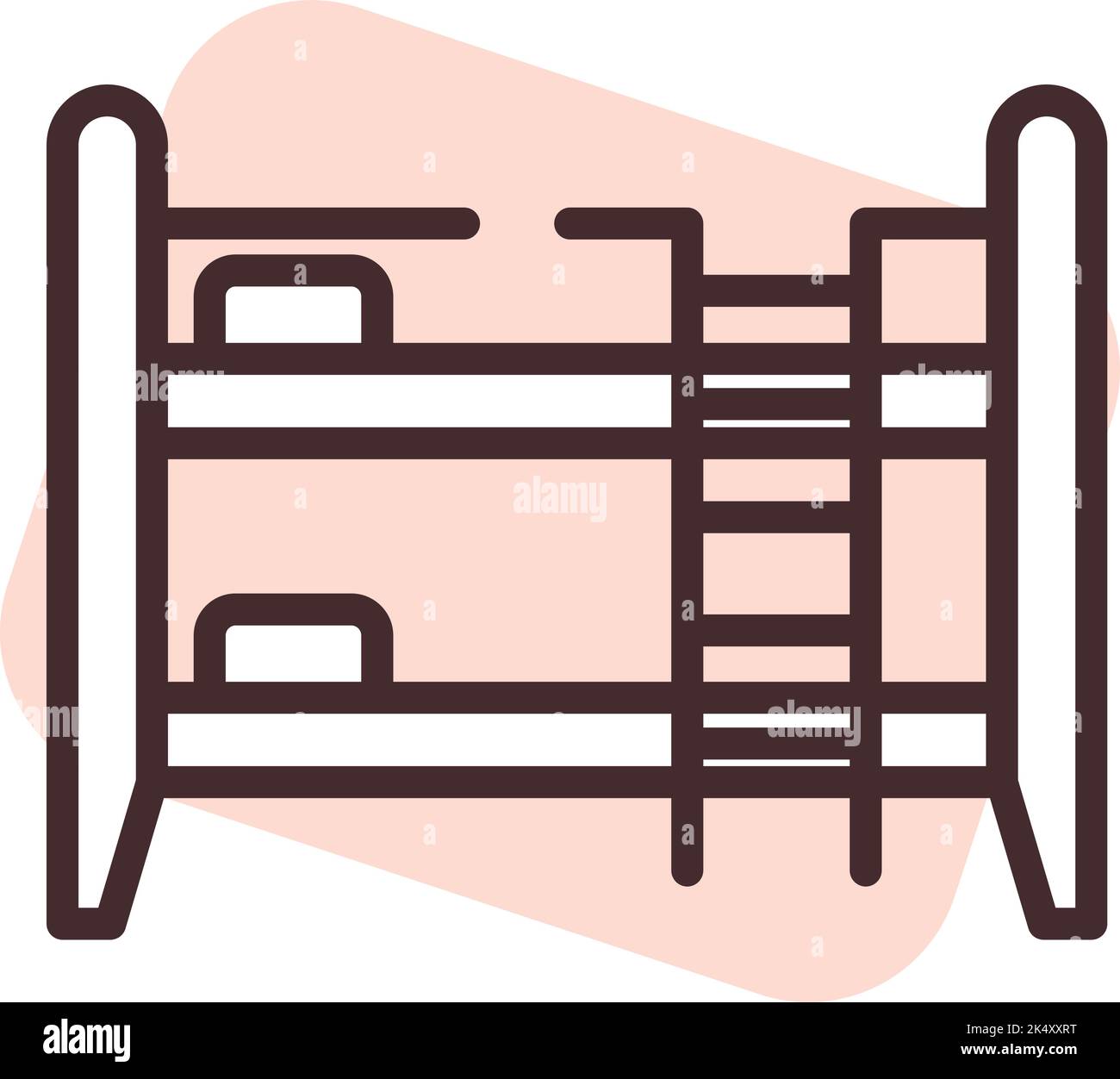 Bunk sleeping bed, illustration, vector on a white background Stock ...