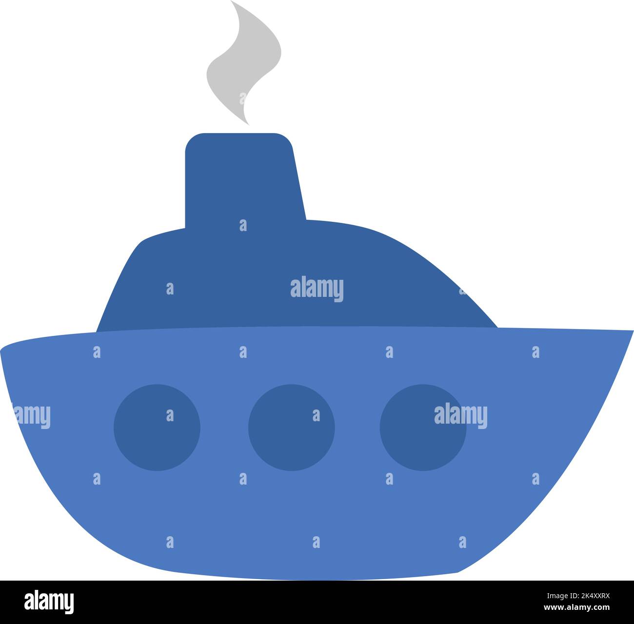 Blue ship, illustration, vector on a white background Stock Vector ...