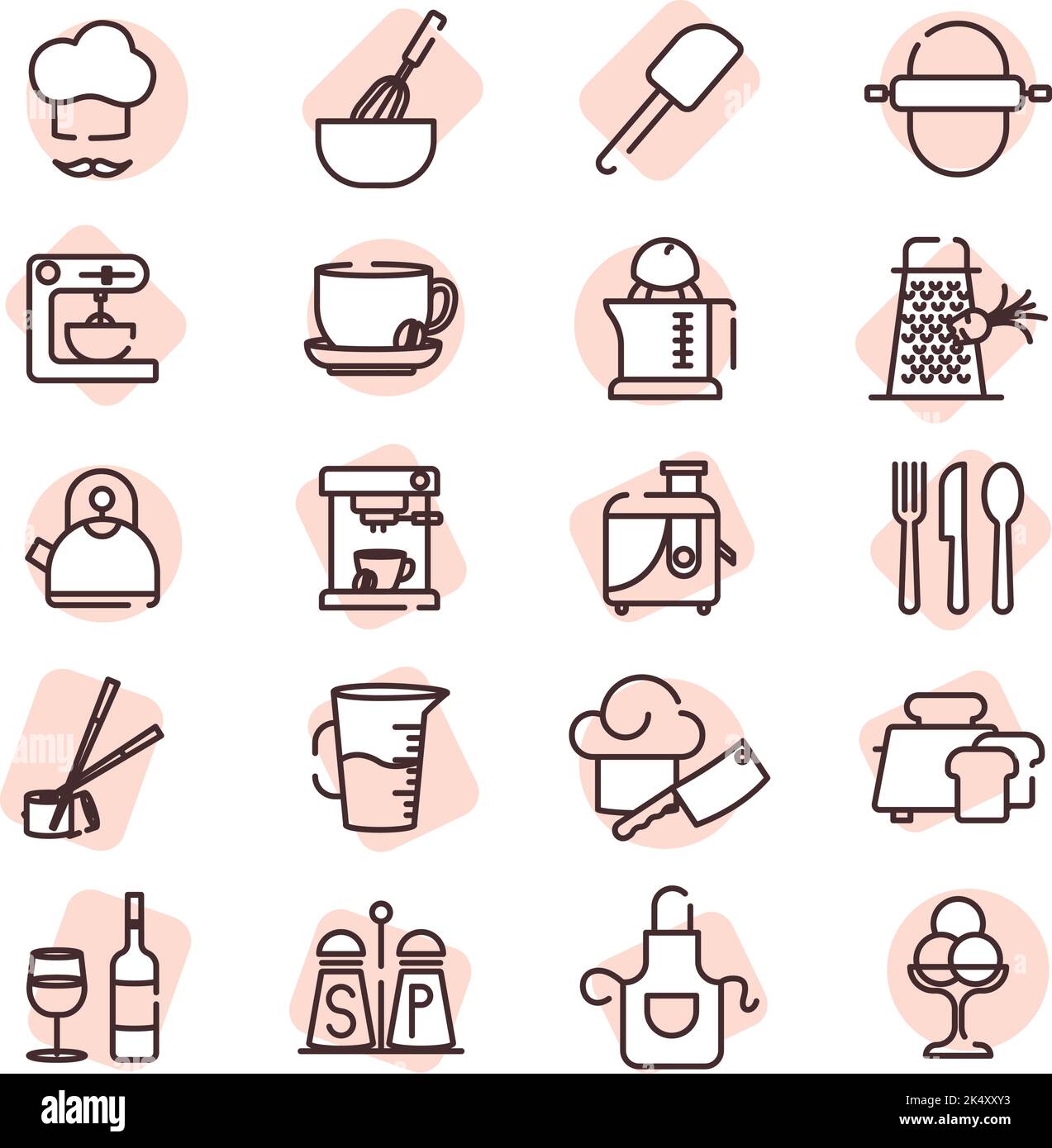 Set kitchen appliances on Stock Vector Images - Alamy