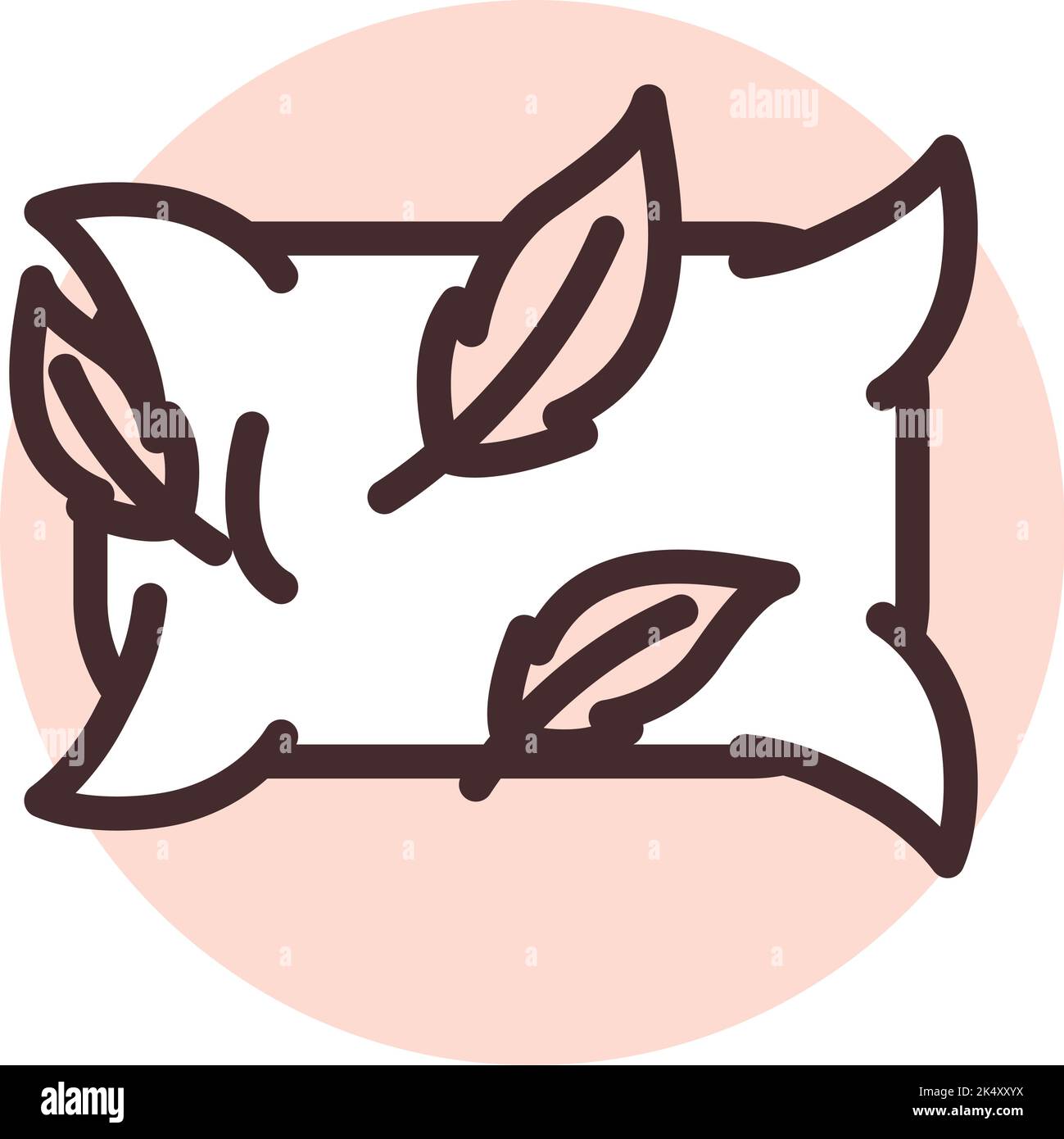 Pillow with feathers, illustration, vector on a white background Stock ...