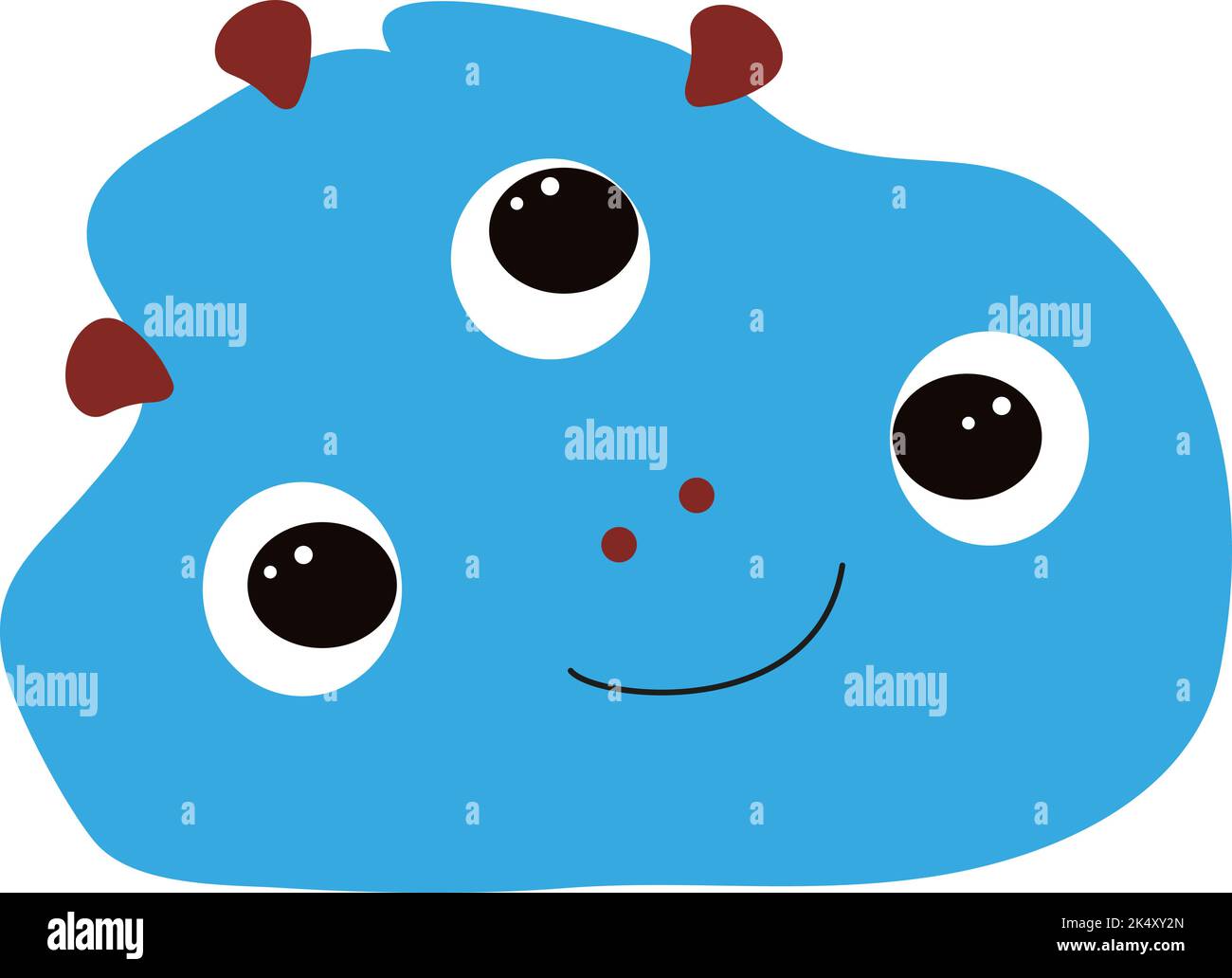 Blue monster, illustration, vector on a white background Stock Vector ...