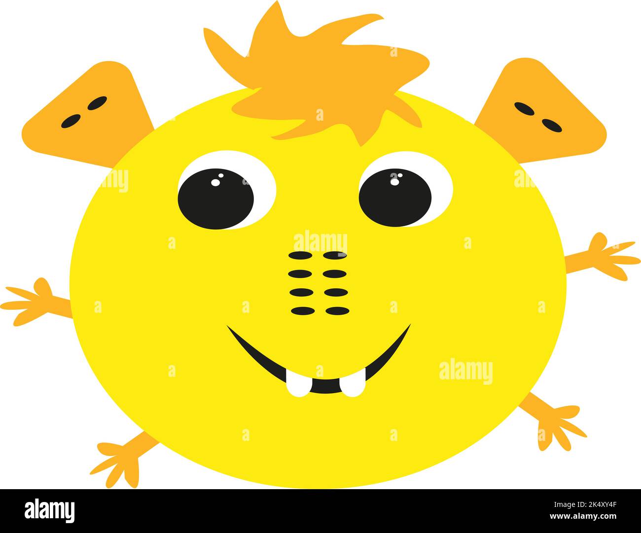Yellow monster illustration vector Stock Vector Images - Alamy