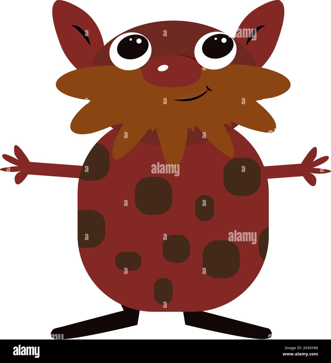 Cute red monster, illustration, vector on a white background Stock ...