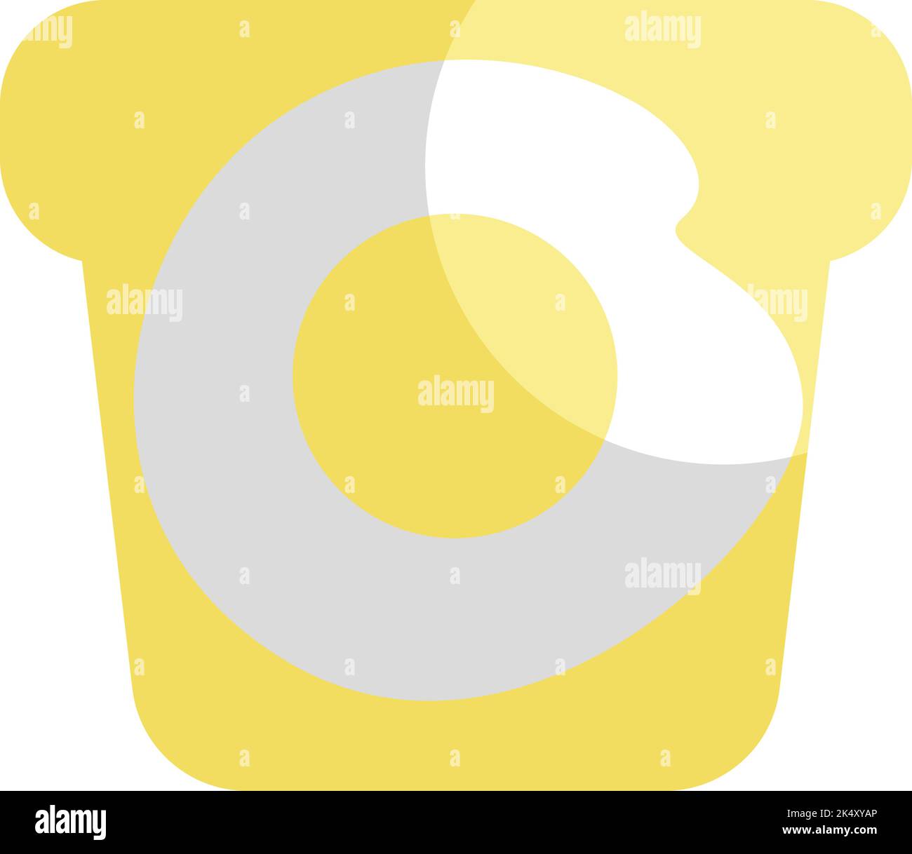 Morning routine breakfast on toast, illustration, vector on a white ...