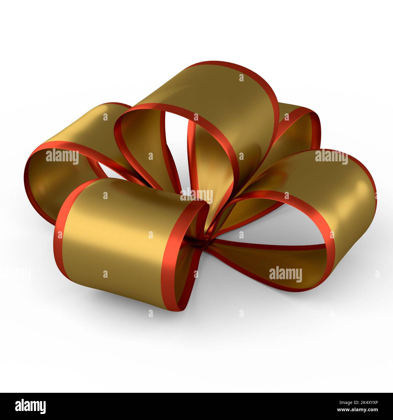Realistic decorative bow or gift ribbon for gift box isolated on white ...