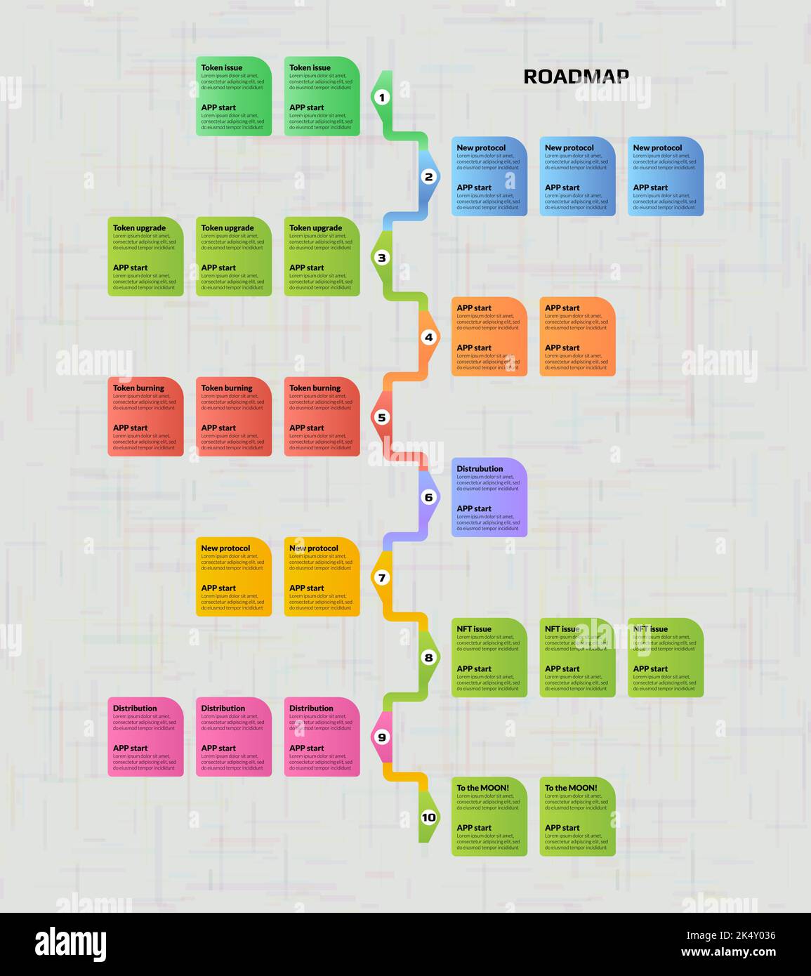 Roadmap with colorful copy space on light background. Vertical ...