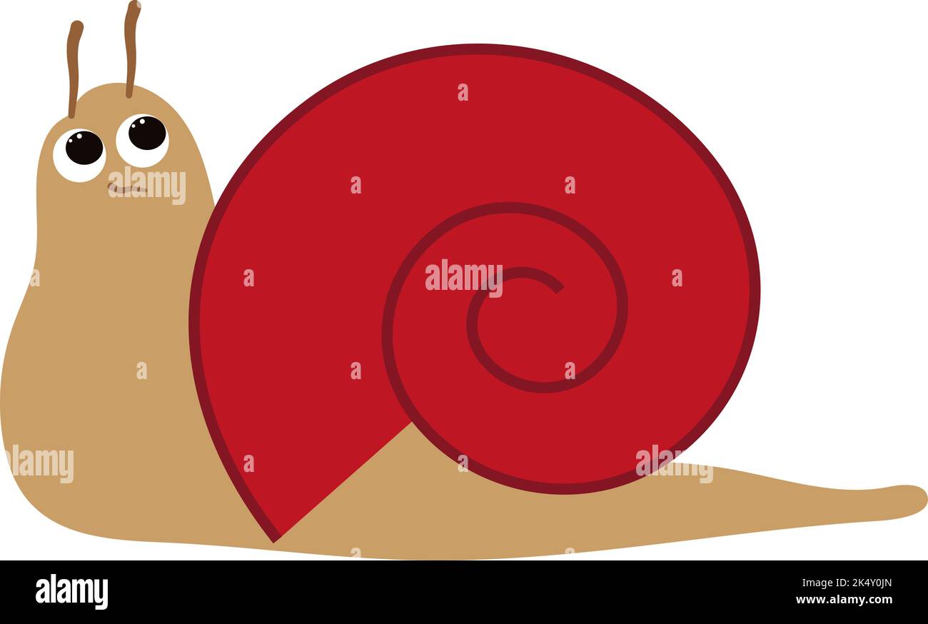 Summer snail, illustration, vector on a white background Stock Vector ...