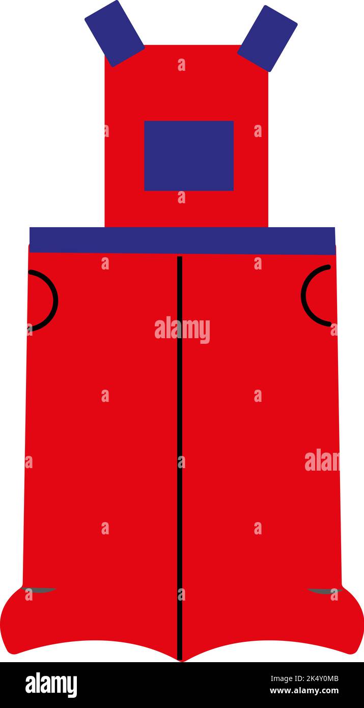 Red jumpsuit, illustration, vector on a white background Stock Vector ...