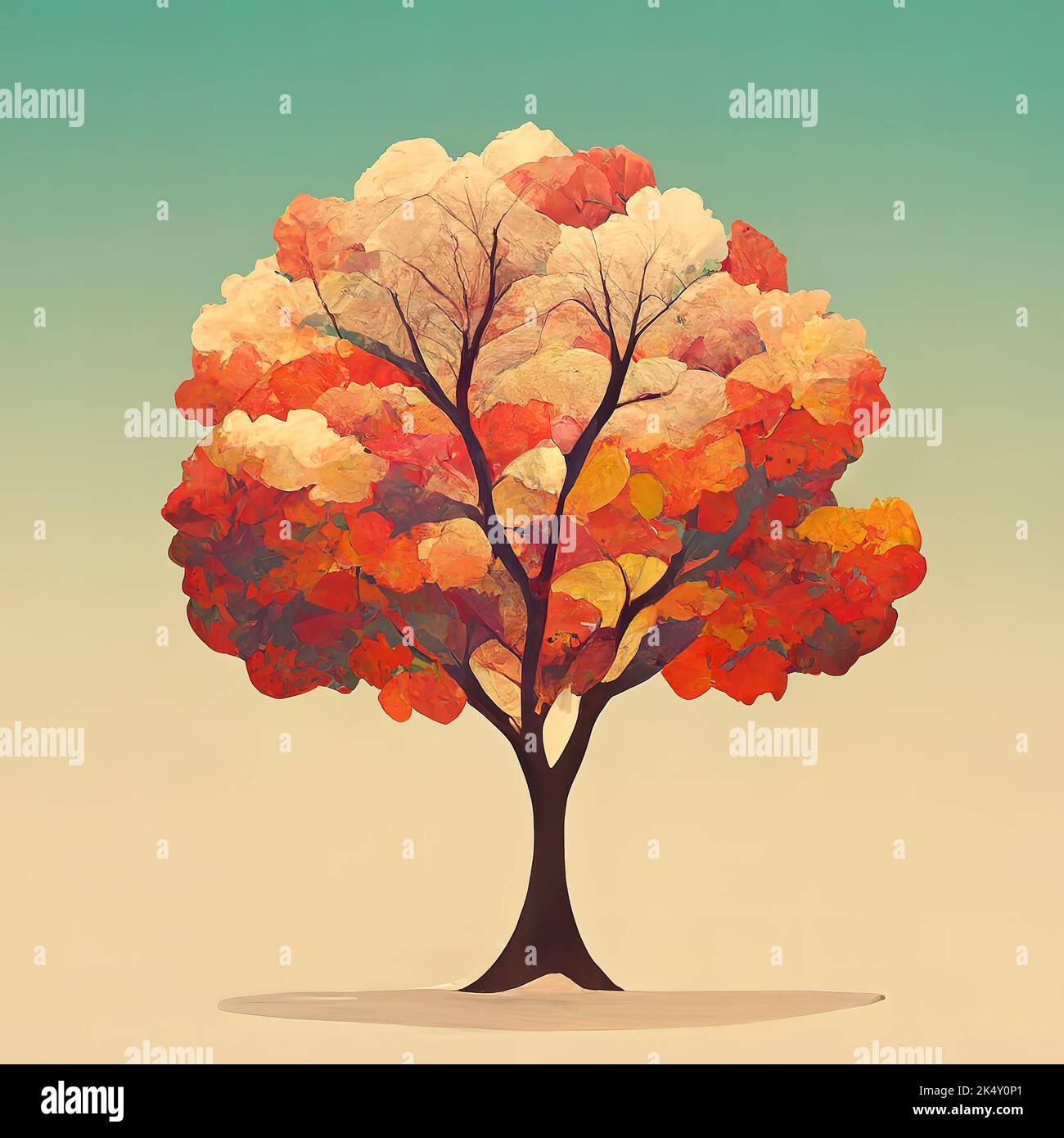 Digital tree illustration hi-res stock photography and images - Alamy