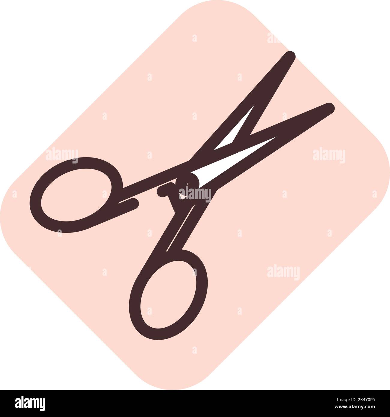 Stationery sharp scissors, illustration, vector on a white background ...