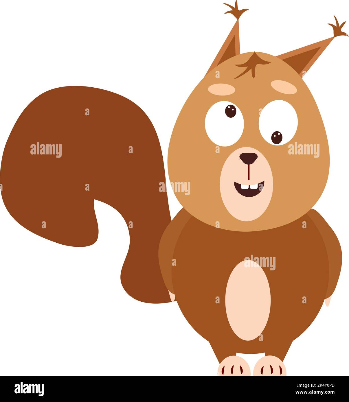 Crazy squirrel, illustration, vector on a white background Stock Vector ...