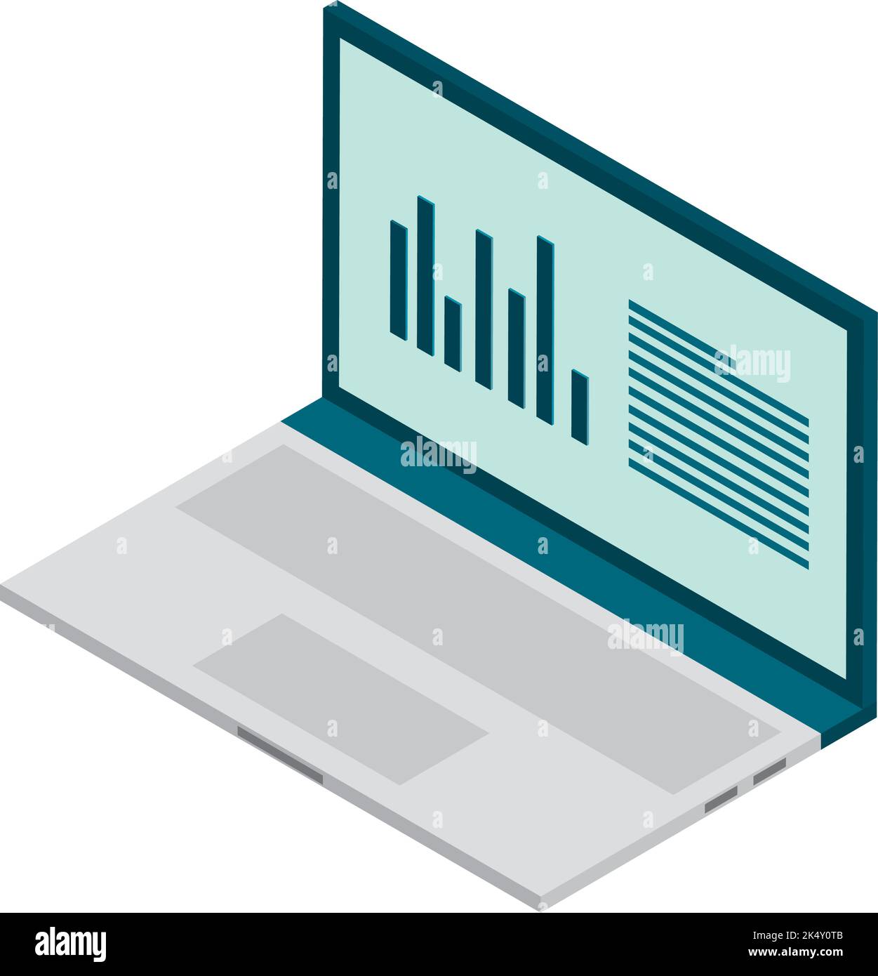 isometric laptop with statistics Stock Vector Image & Art - Alamy