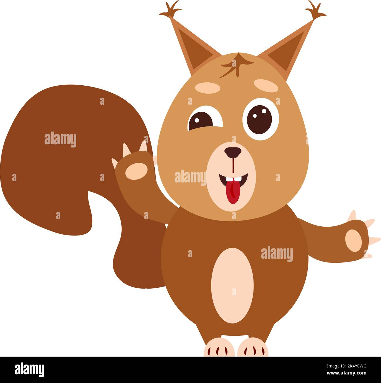 Cunning squirrel, illustration, vector on a white background Stock ...