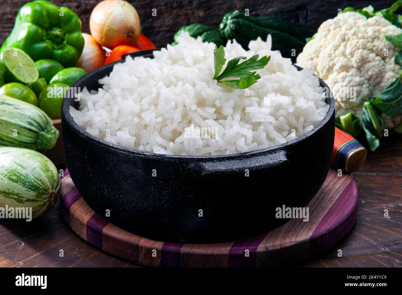 White rice cooked with legumes Stock Photo - Alamy