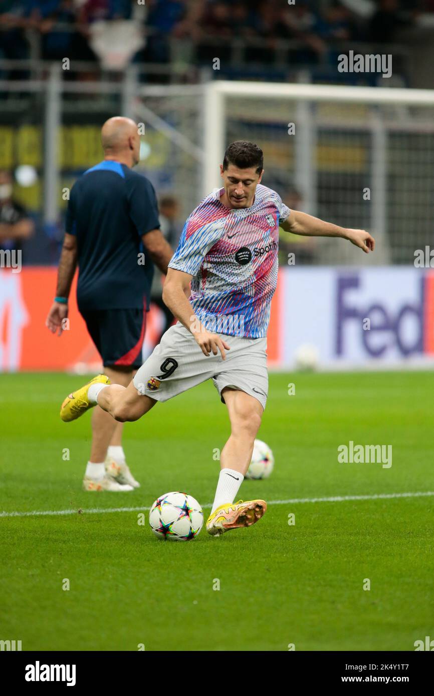 October 4, 2022, Milan, Italy: Robert Lewandowski of Fc Barcelona ...
