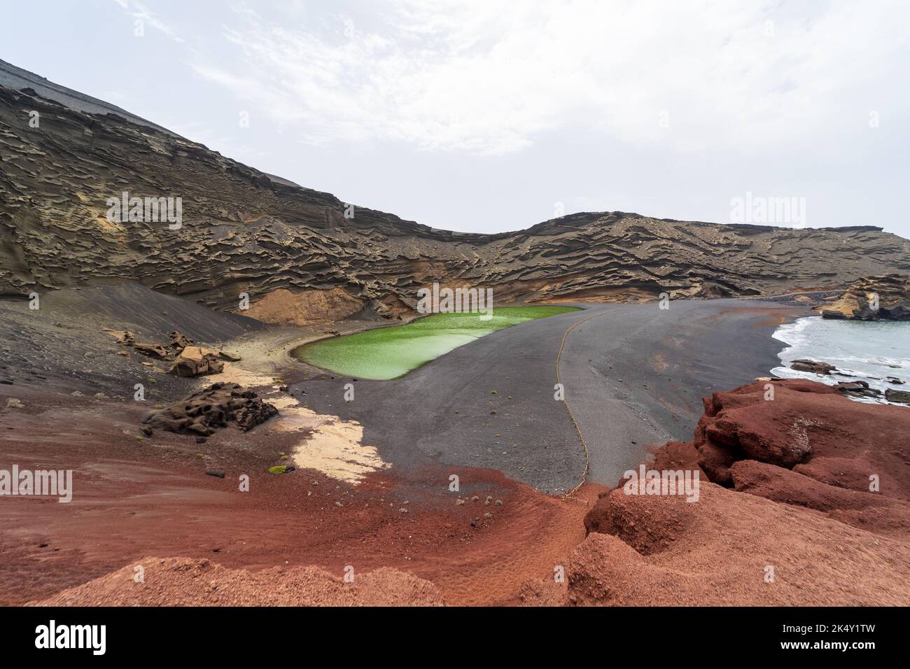 Coastal lagoon El Charco Verde. View from Mirador del Charco de los ...