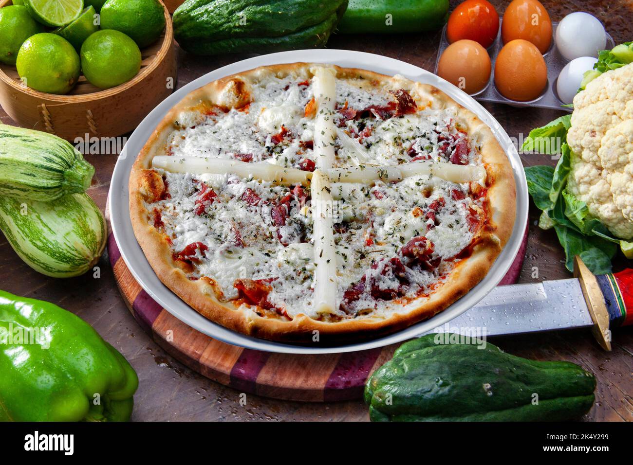 Pizza with catupiry, italian food Stock Photo - Alamy