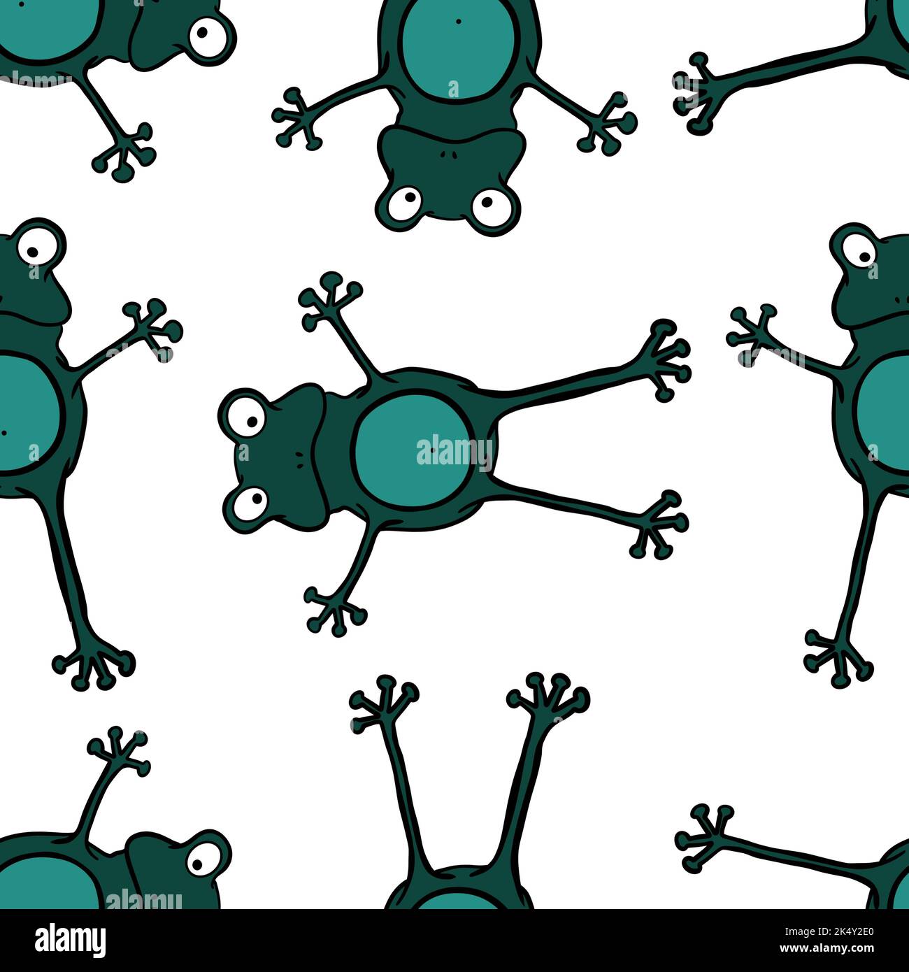 Animals cartoon seamless doodle frogs pattern for wrapping paper and ...