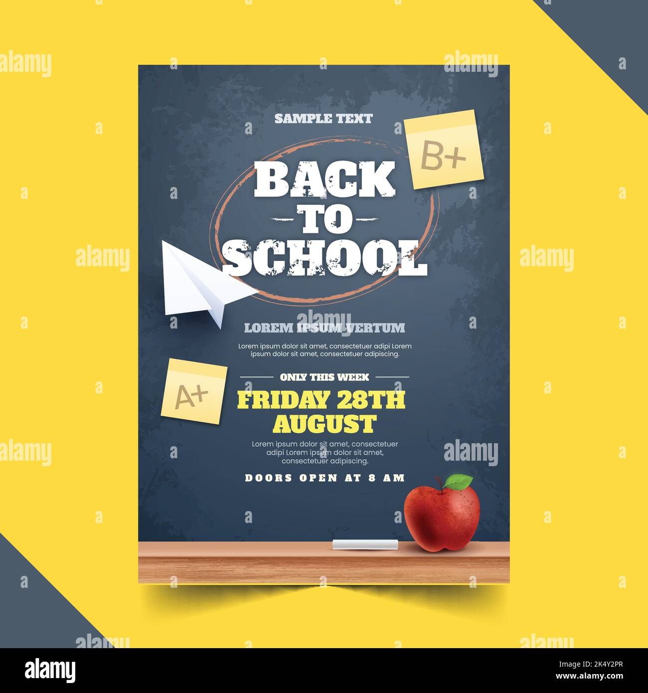 realistic back school vertical sale flyer template vector design ...