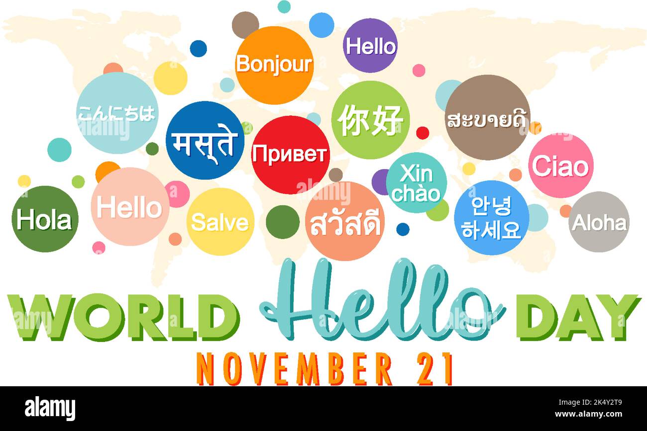 World hello day banner design illustration Stock Vector Image & Art - Alamy