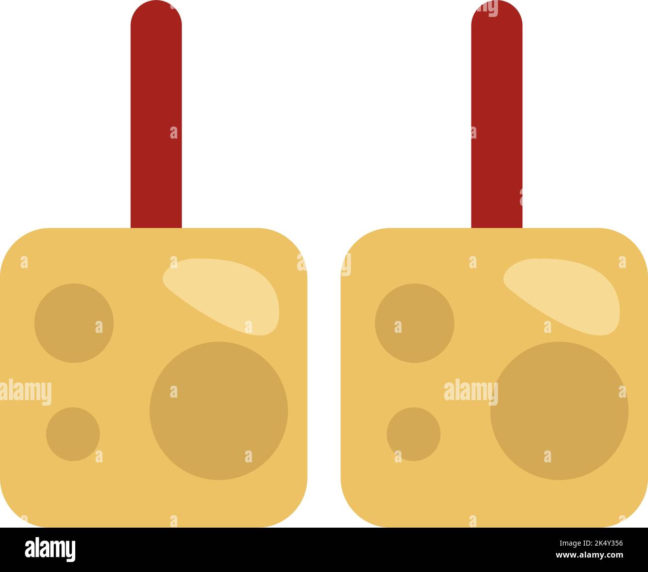 Cheese on stick, illustration, vector on a white background Stock ...