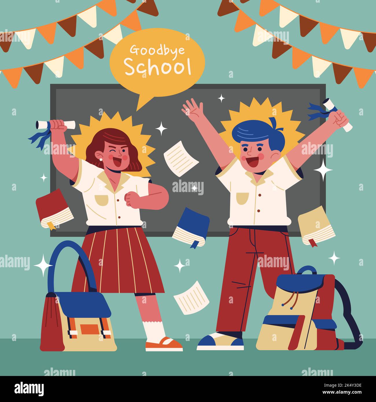 flat end school vector design illustration Stock Vector Image & Art - Alamy