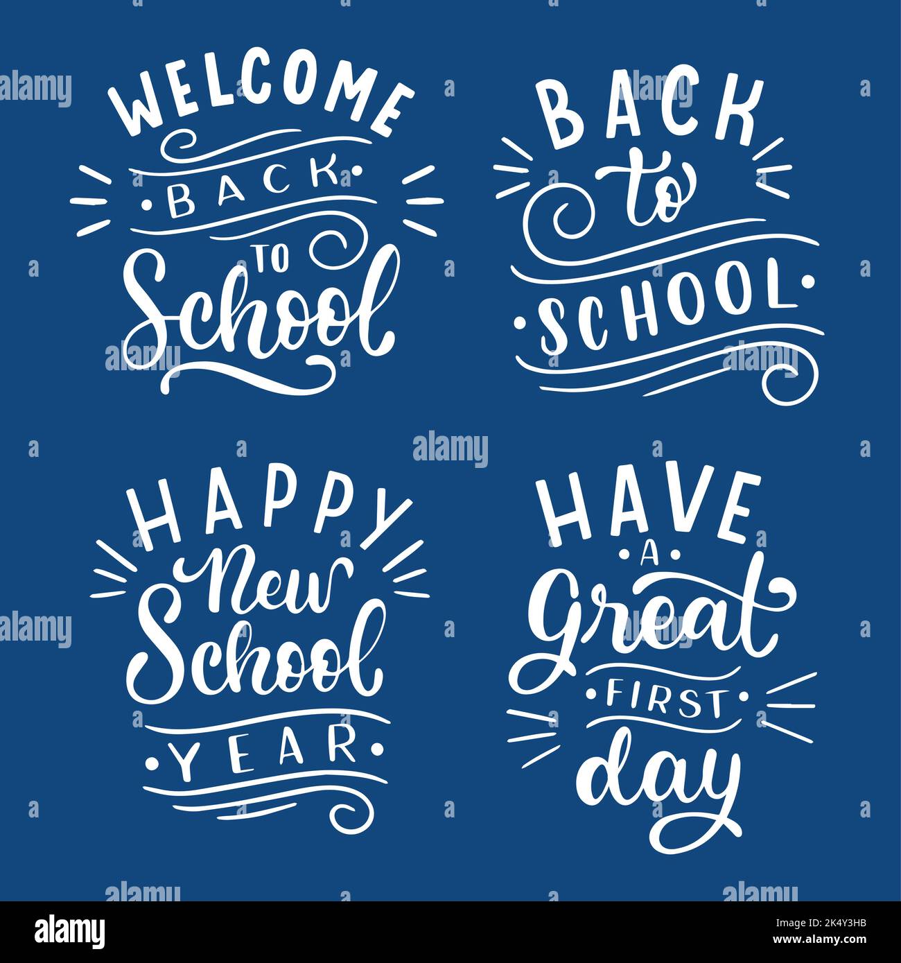 Title: back school lettering set vector design illustration Stock ...