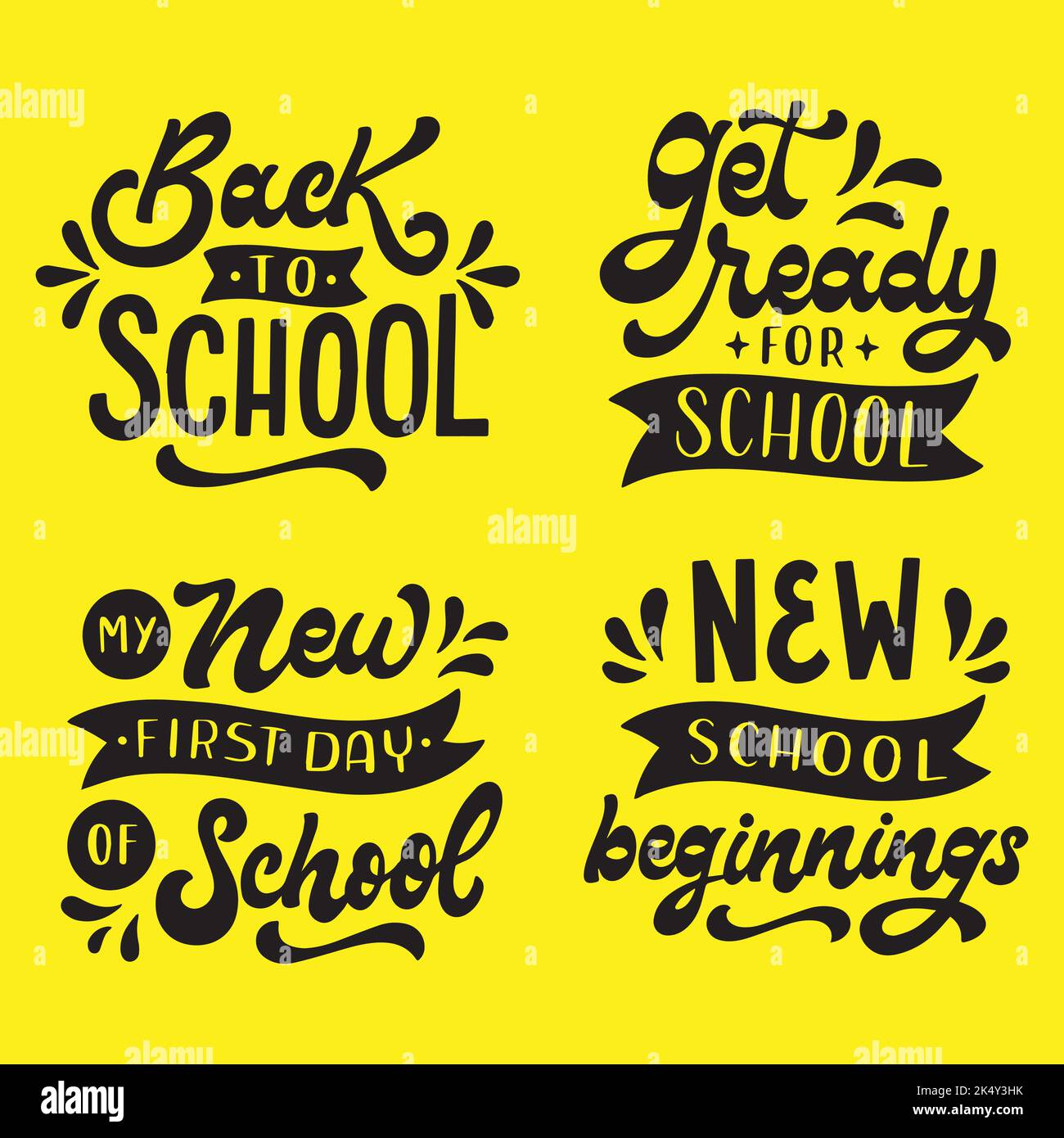 Title: back school lettering set vector design illustration Stock ...