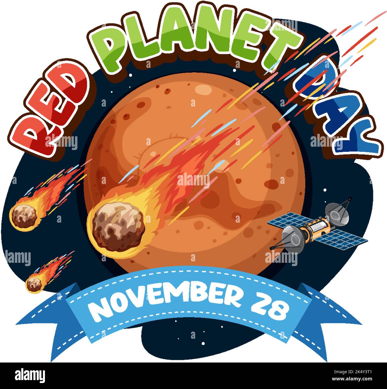 Red Planet Day Banner Design illustration Stock Vector Image & Art - Alamy