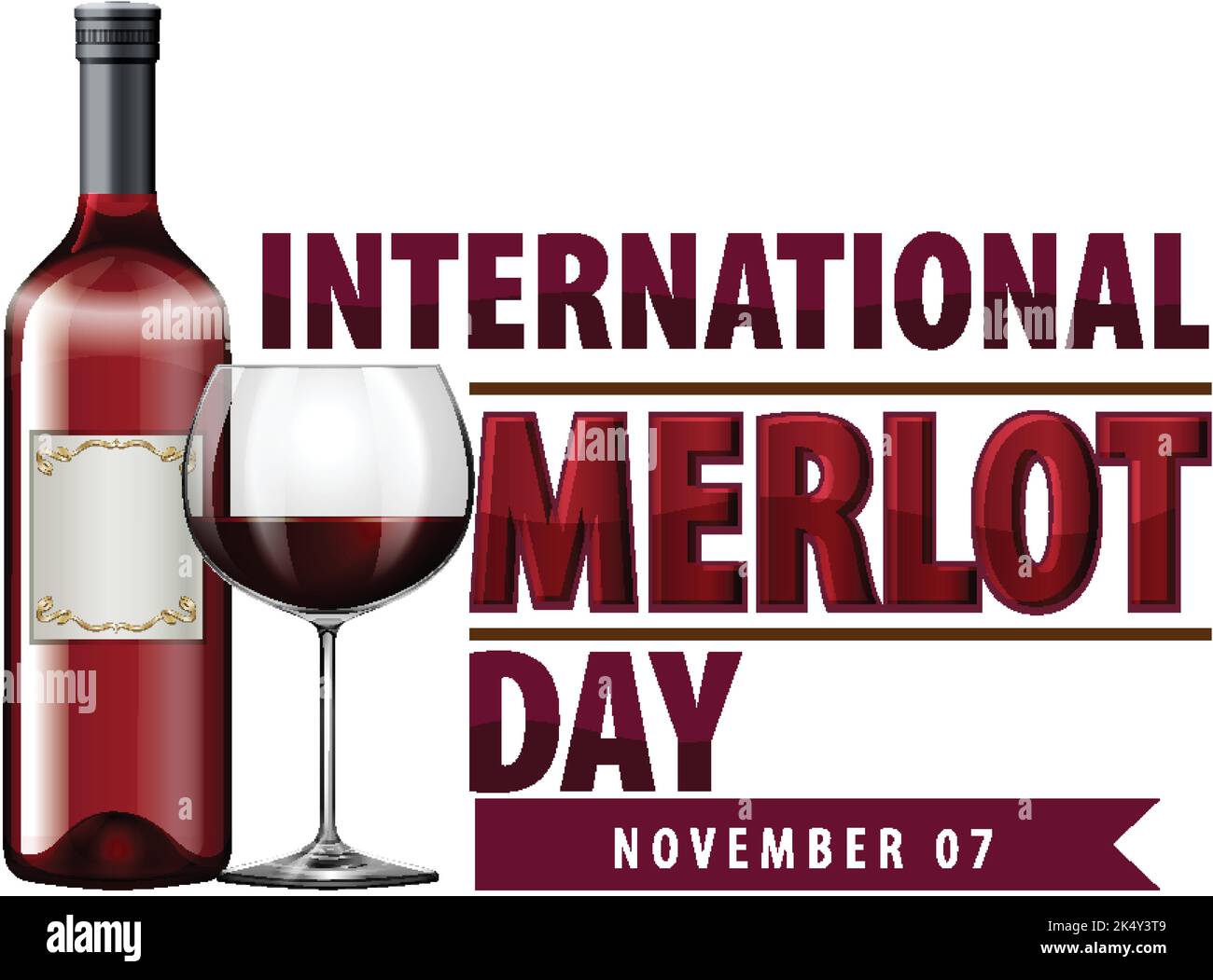 International Merlot Day Logo Design illustration Stock Vector Image ...