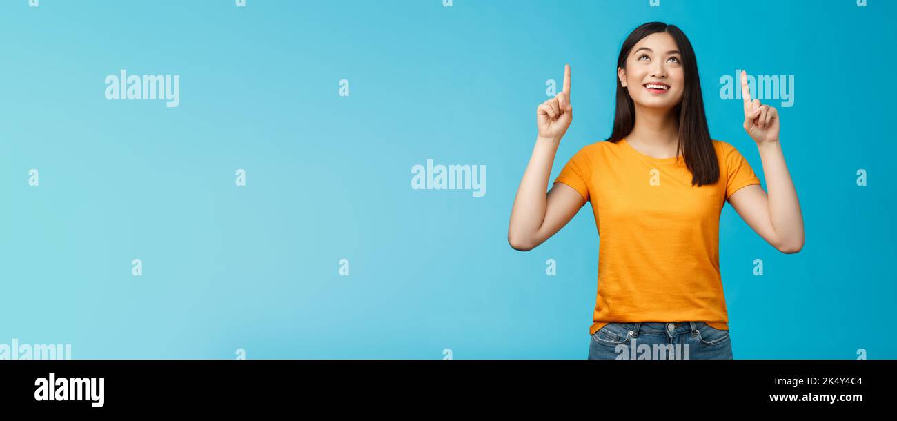 Asian girl contemplating view enjoy summer vacation like sunny days ...