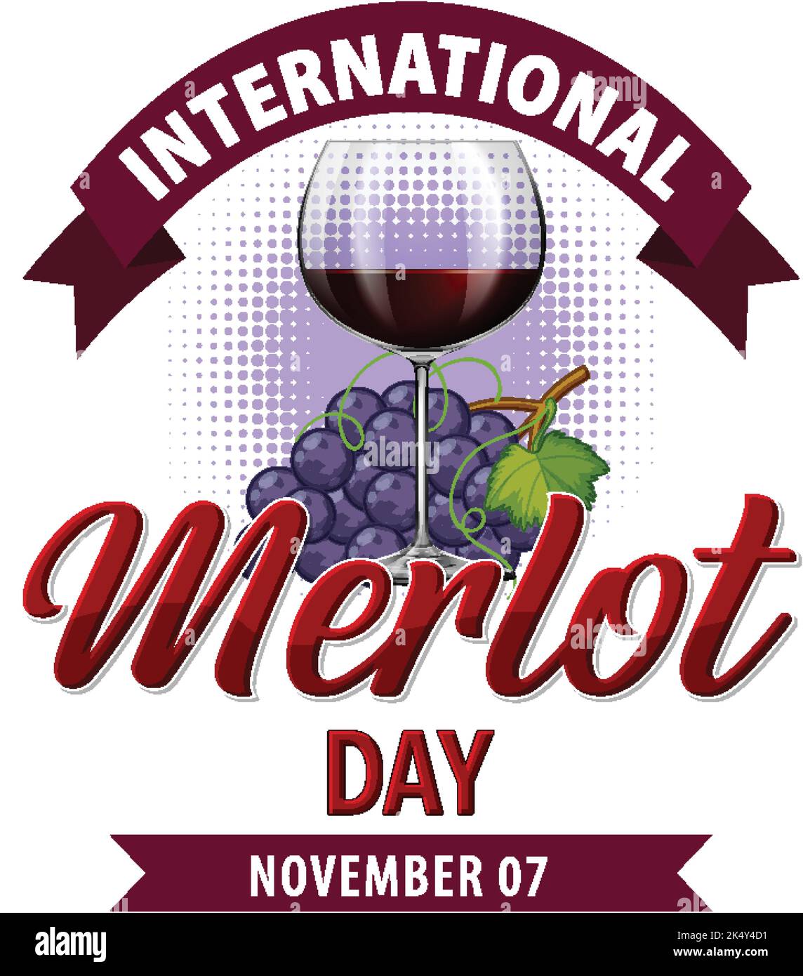International Merlot Day Logo Design illustration Stock Vector Image ...