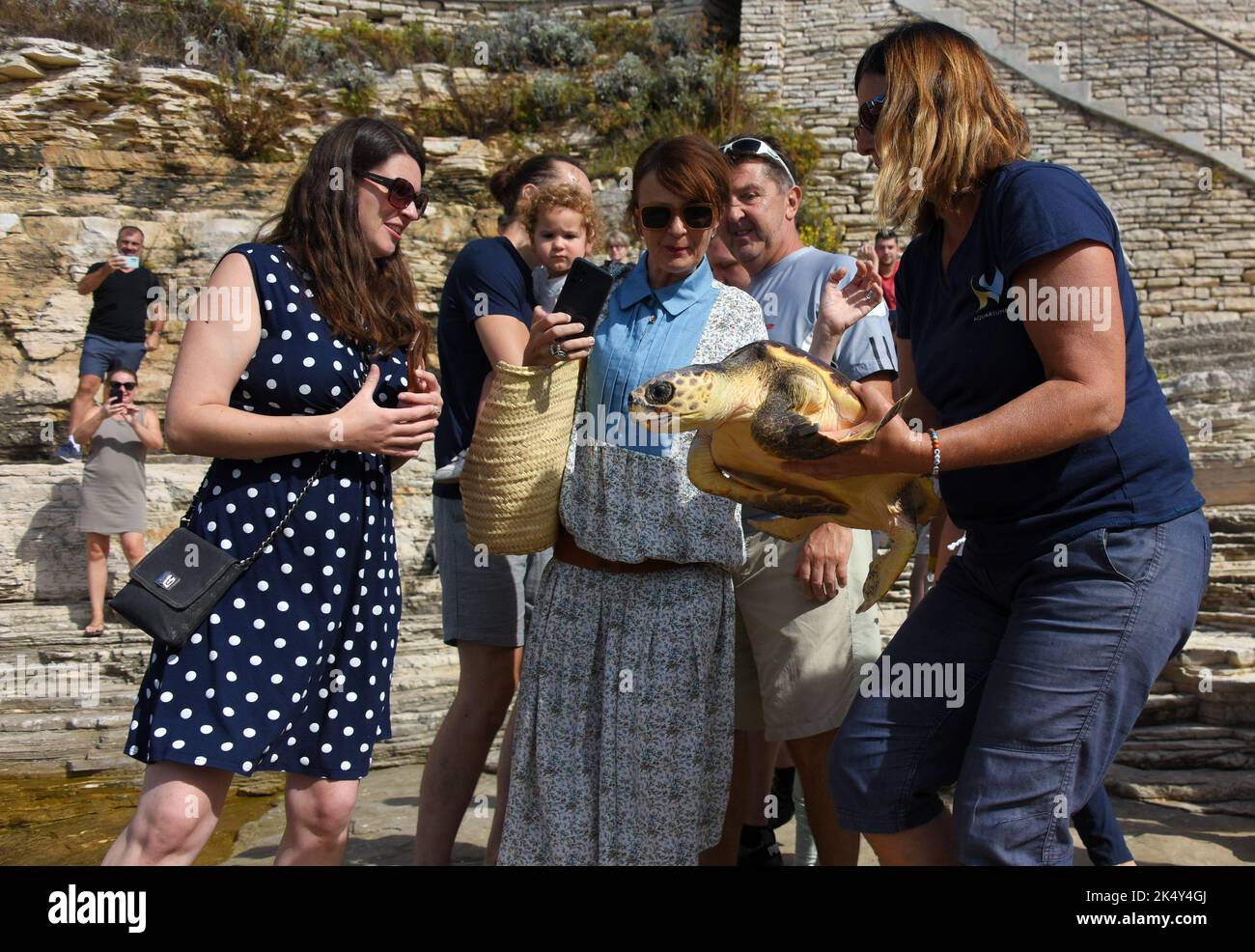 Two loggerhead turtles, Ivan and Dancea, were returned to the sea after ...