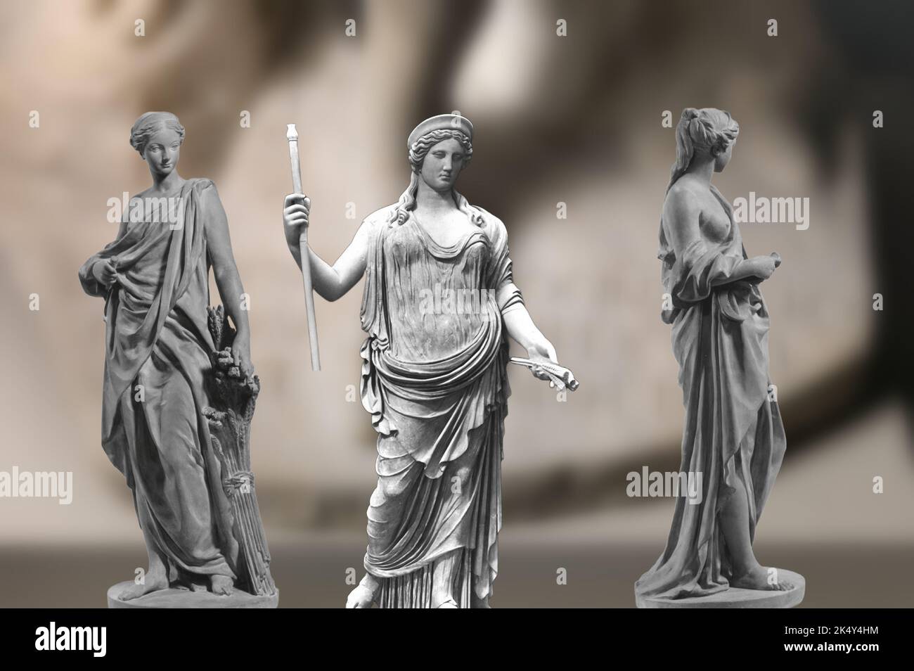 Depiction of authentic statues of ancient Rome of Ceres (Demeter) the ...