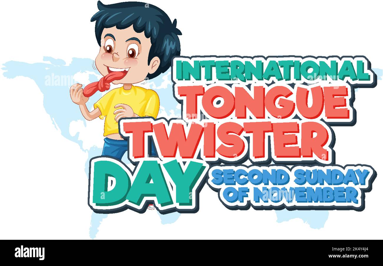 International Tongue Twister Day Banner Design illustration Stock ...