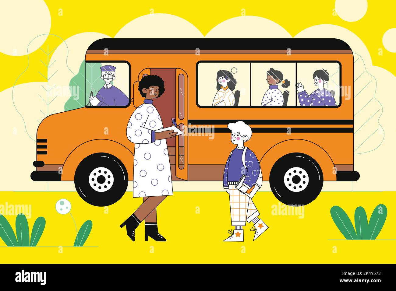 hand drawn school trip vector design illustration Stock Vector Image ...